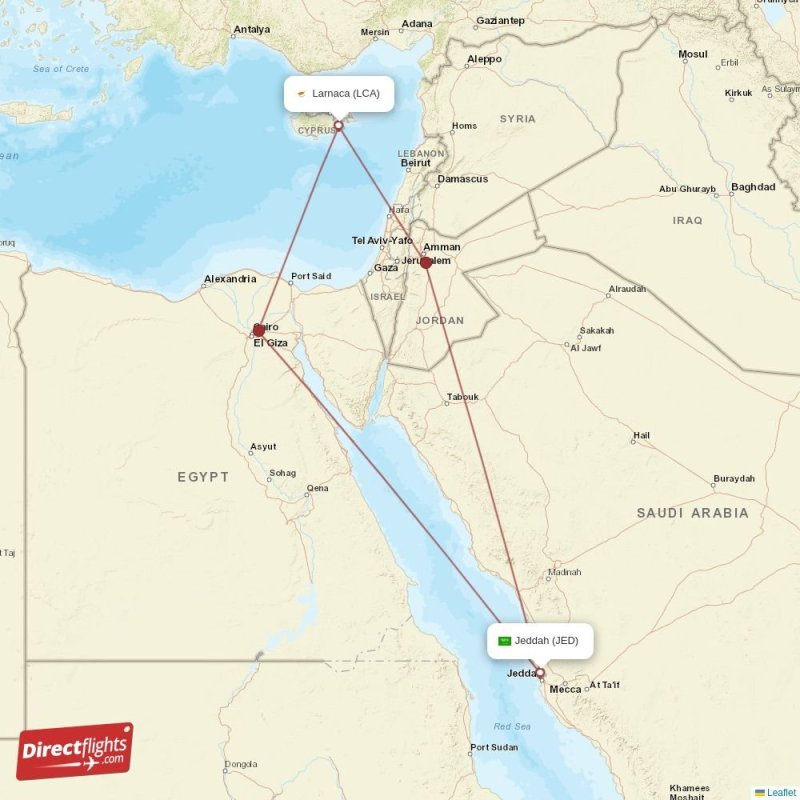 Direct flights from Jeddah to Larnaca, JED to LCA non-stop ...