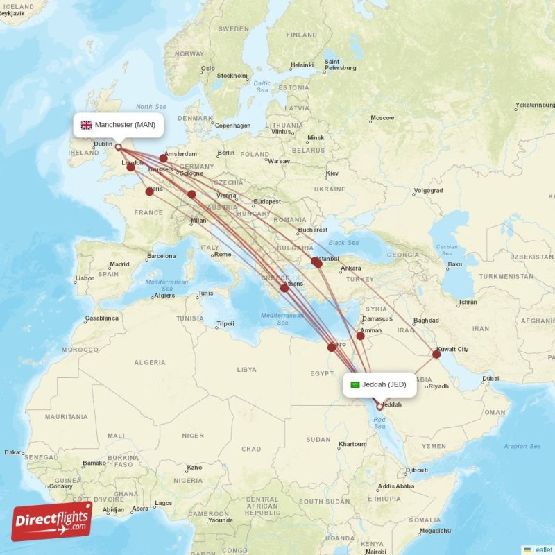 Direct flights from Jeddah to Manchester, JED to MAN non-stop ...