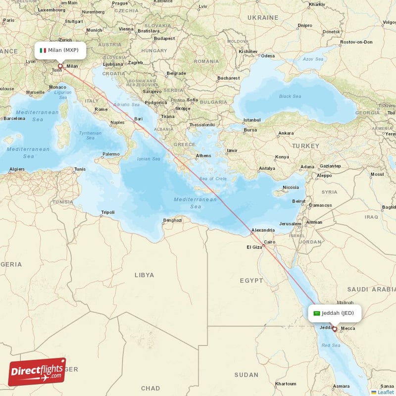 Direct flights from Jeddah to Milan, JED to MXP non-stop ...