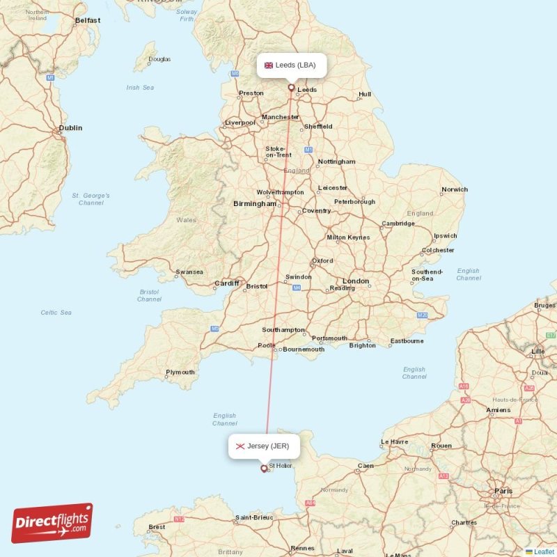 Direct flights from Jersey to Leeds, JER to LBA non-stop ...