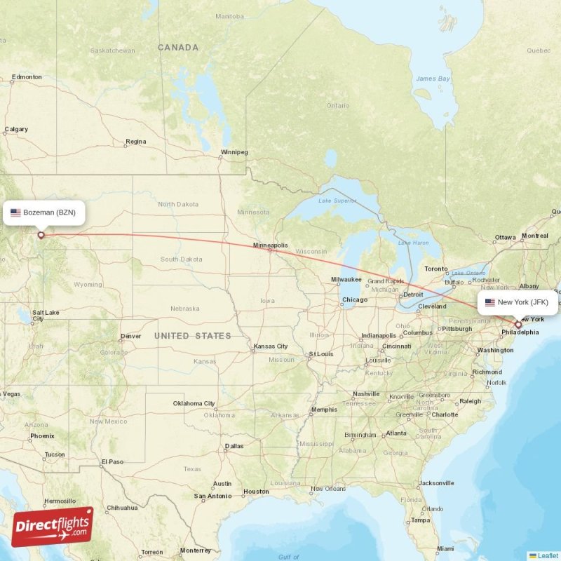Direct flights from New York to Bozeman, JFK to BZN non-stop ...