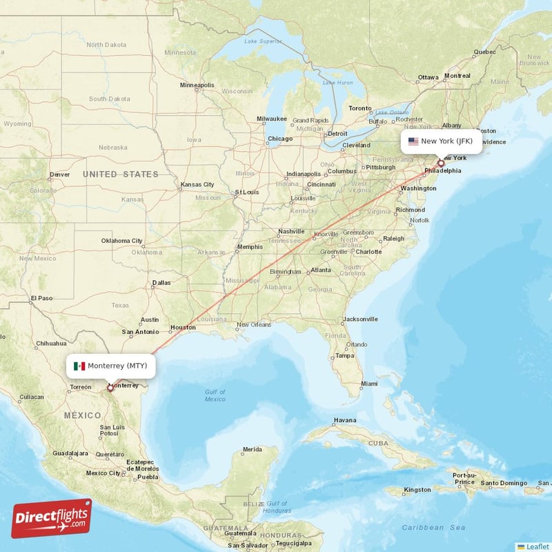 Direct flights from New York to Monterrey, JFK to MTY non-stop ...