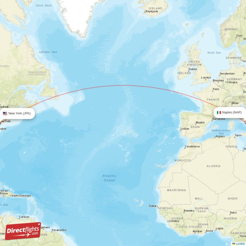 Direct flights from New York to Naples, JFK to NAP non-stop - Directflights.com
