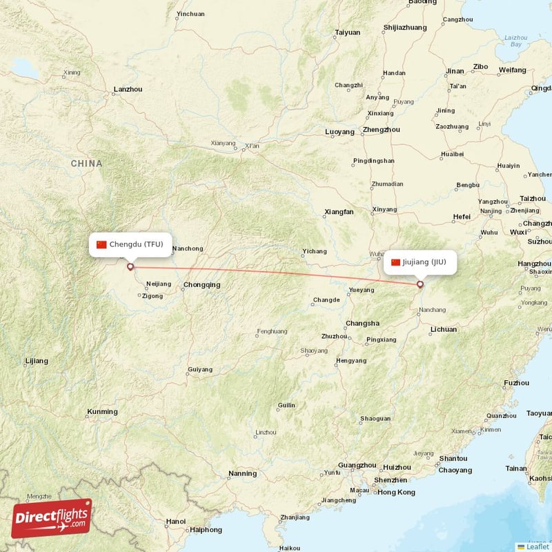 Direct flights from Jiujiang to Chengdu, JIU to TFU non-stop ...