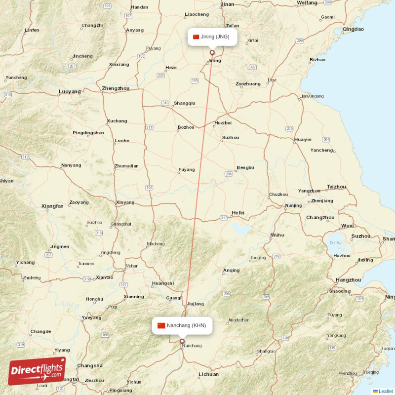 Direct flights from Jining to Nanchang, JNG to KHN non-stop ...