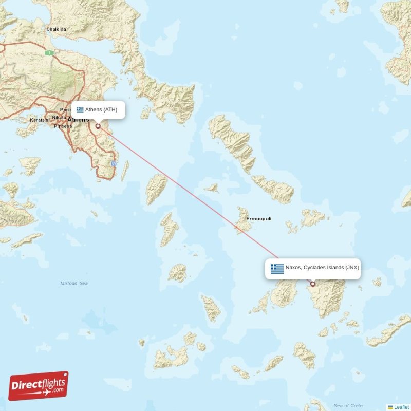 Athens Greece Airport Map Direct Flights From Naxos, Cyclades Islands