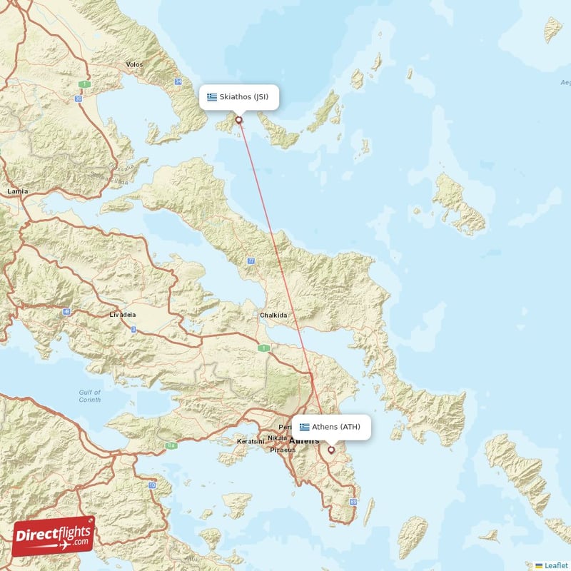 Direct flights from Skiathos to Athens, JSI to ATH non-stop ...