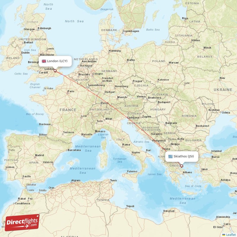 Direct flights from Skiathos to London, JSI to LCY non-stop ...