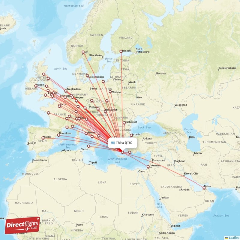 Direct flights to Thira - JTR, Greece - Directflights.com
