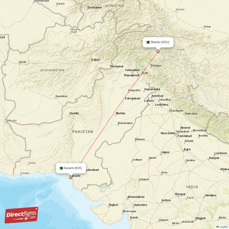 Direct flights from Skardu to Karachi (KDU-KHI) - Directflights.com