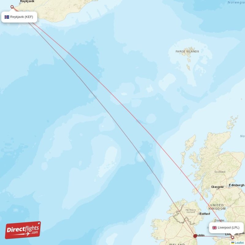 Direct flights from Reykjavik to Liverpool, KEF to LPL non-stop ...