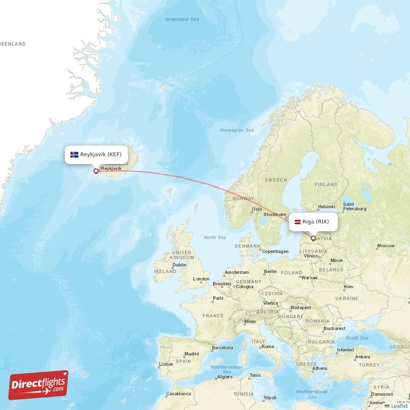 Direct flights from Reykjavik to Riga, KEF to RIX non-stop ...
