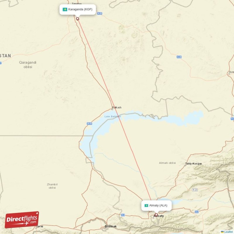 Direct flights from Karaganda to Almaty, KGF to ALA non-stop ...