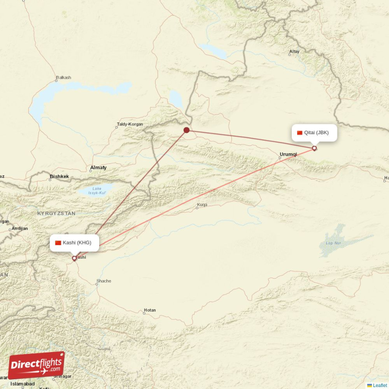 Direct flights from Kashi to Qitai (KHG-JBK) - Directflights.com