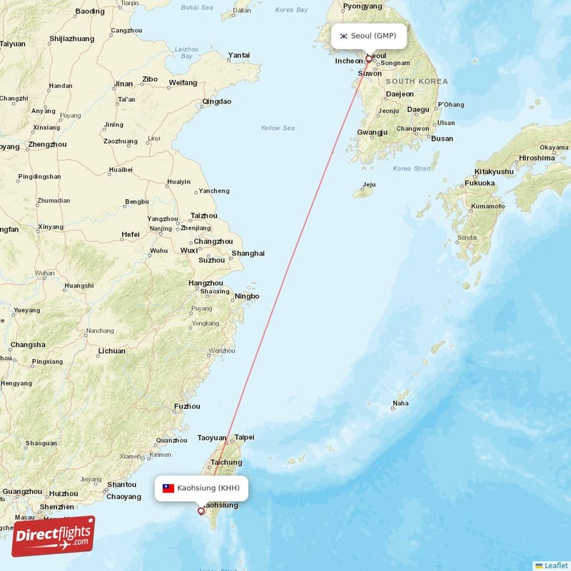 Direct flights from Kaohsiung to Seoul, KHH to GMP non-stop ...