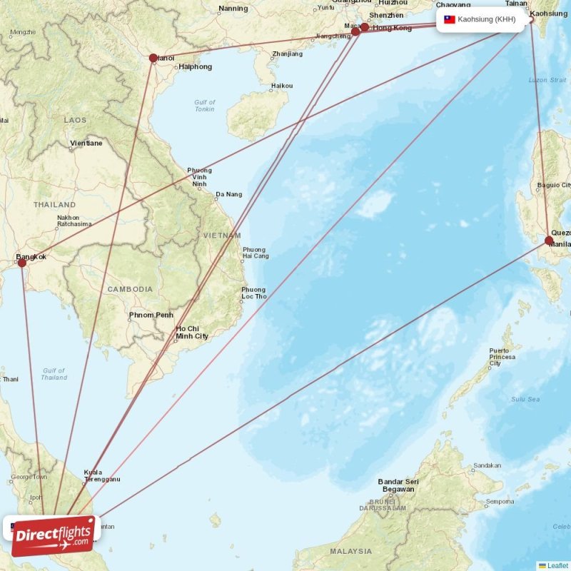 Direct flights from Kaohsiung to Kuala Lumpur, KHH to KUL non-stop ...