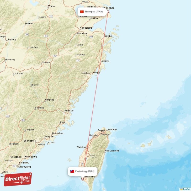 Direct flights from Kaohsiung to Shanghai, KHH to PVG non-stop ...