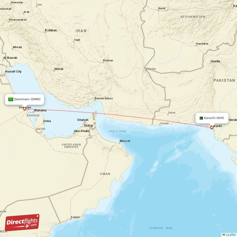 Direct flights from Karachi to Dammam, KHI to DMM non-stop - Directflights.com