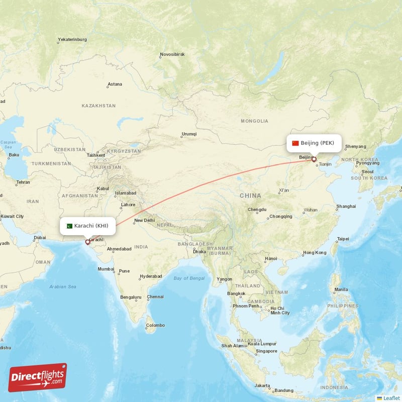 Direct flights from Karachi to Beijing, KHI to PEK non-stop - Directflights.com