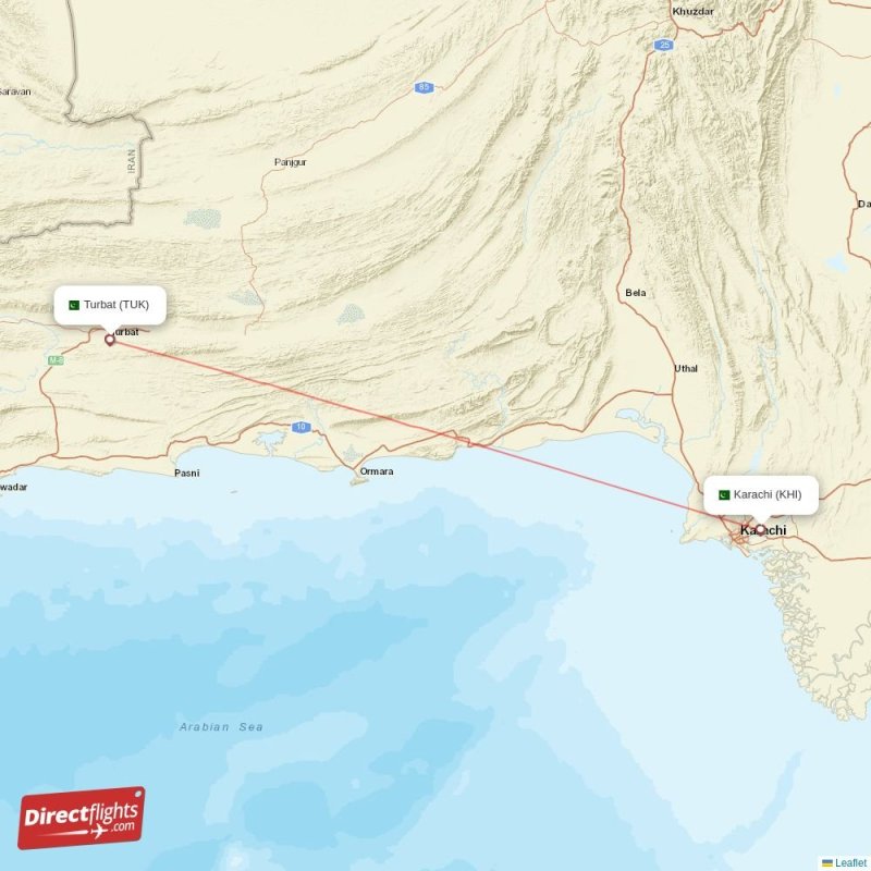 Direct flights from Karachi to Turbat, KHI to TUK non-stop ...