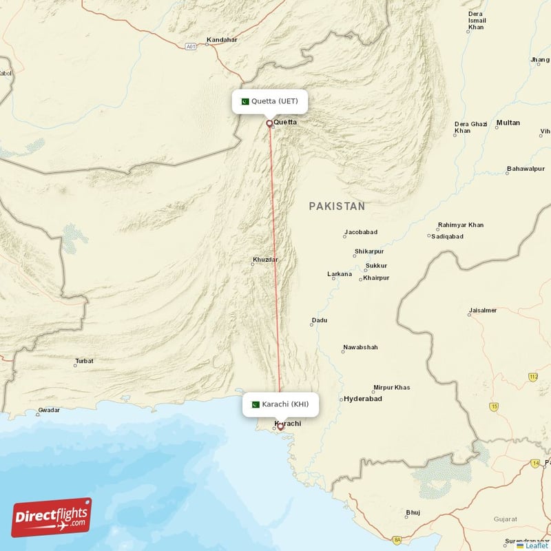 Direct flights from Karachi to Quetta, KHI to UET non-stop ...