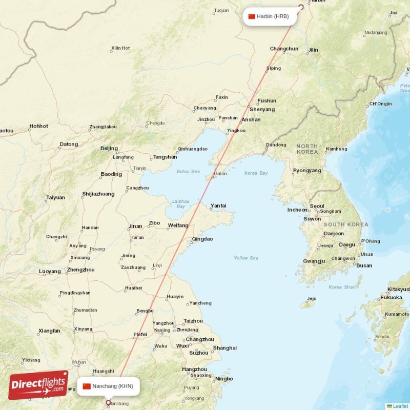 Direct flights from Nanchang to Harbin (KHN-HRB) - Directflights.com