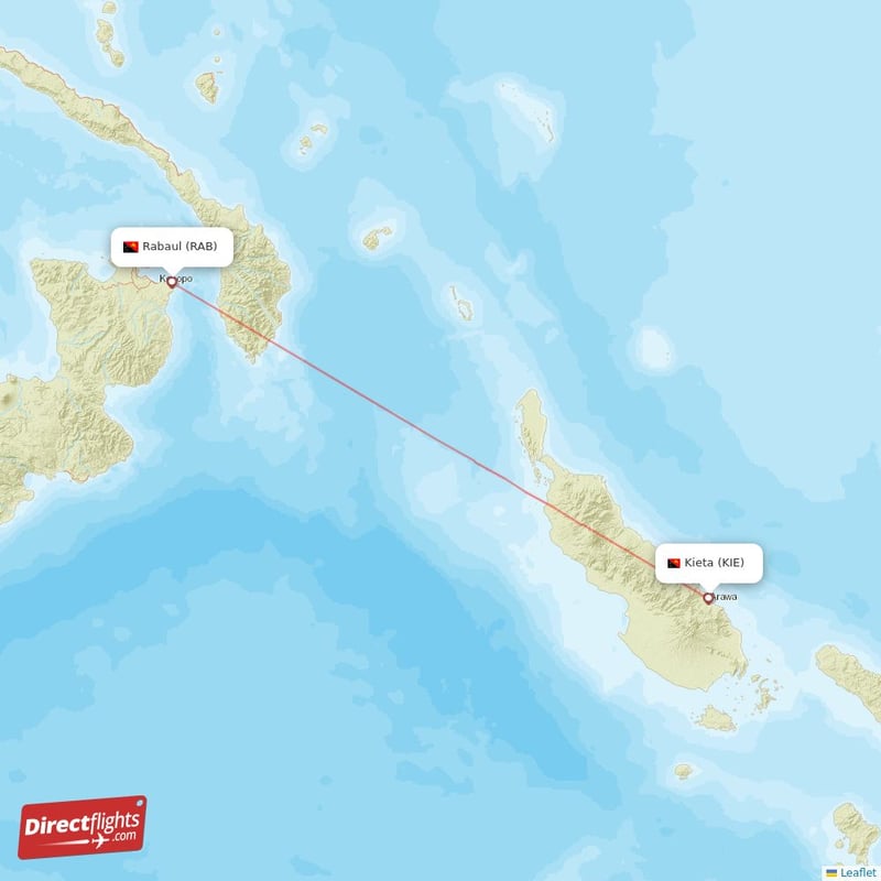Direct flights from Kieta - 2 destinations - KIE, Papua New Guinea ...