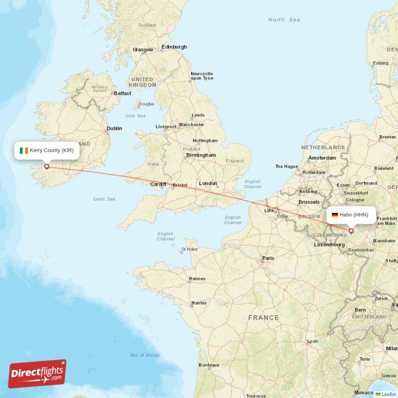 Direct flights from Kerry County to Hahn, KIR to HHN non-stop ...