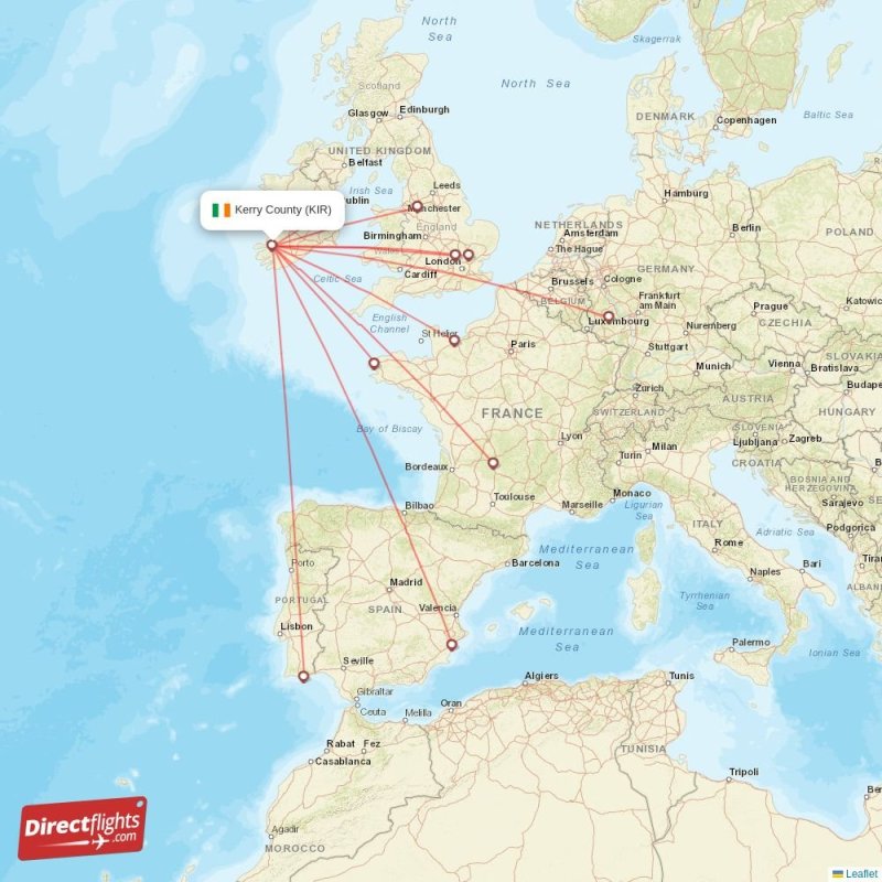 Direct flights from Kerry County - 8 destinations - KIR, Ireland ...