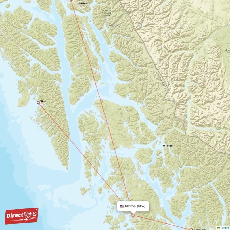 Direct flights from Klawock - 3 destinations - KLW, USA - Directflights.com