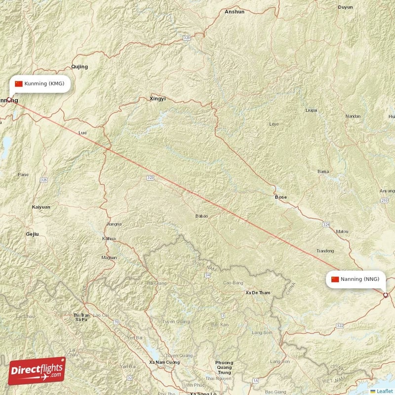 Direct flights from Kunming to Nanning, KMG to NNG non-stop ...