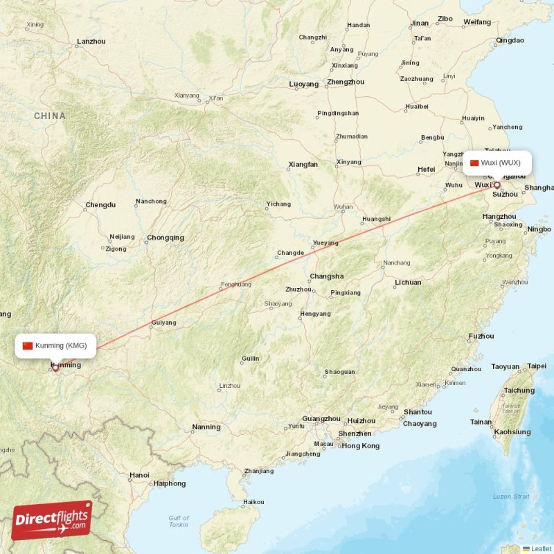 Direct flights from Kunming to Wuxi, KMG to WUX non-stop ...