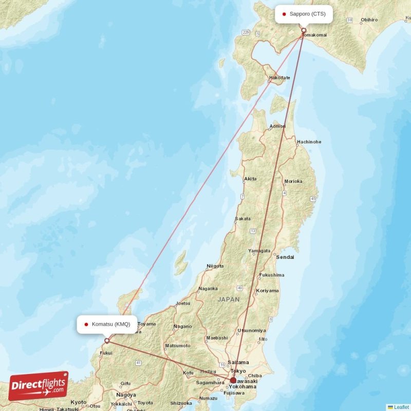 Direct flights from Komatsu to Sapporo, KMQ to CTS non-stop ...