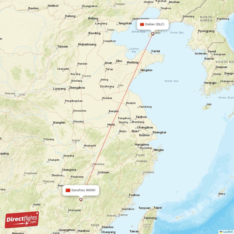 Direct flights from Ganzhou to Dalian, KOW to DLC non-stop ...
