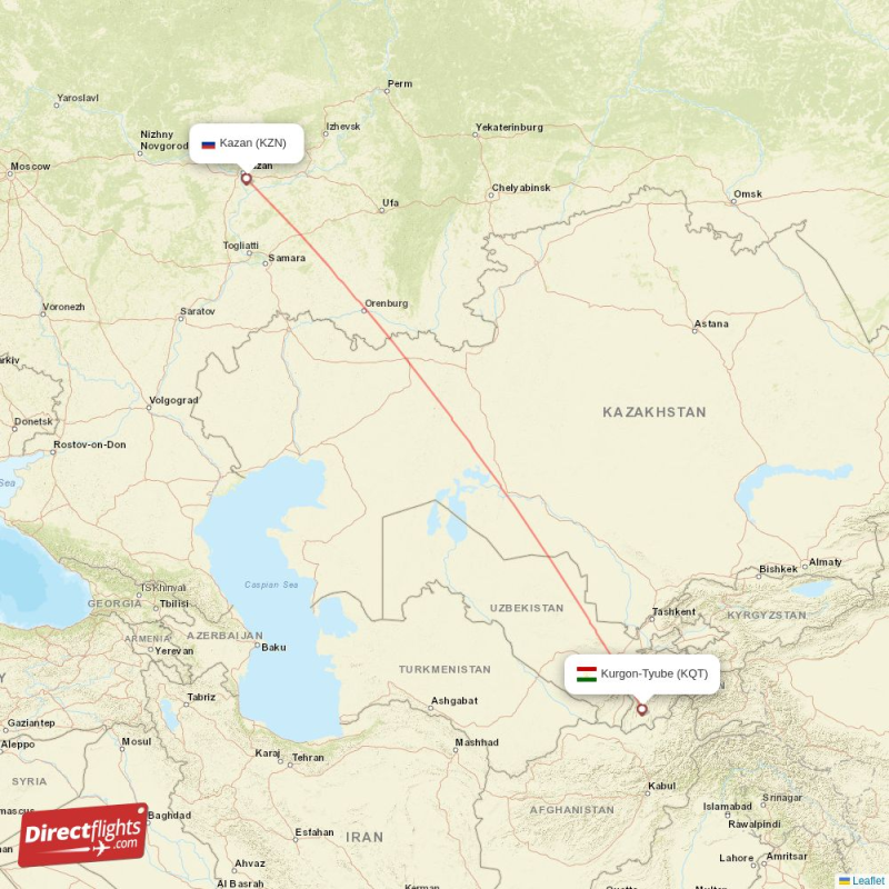 Direct flights from Kazan to Kurgon-Tyube, KZN to KQT non-stop ...
