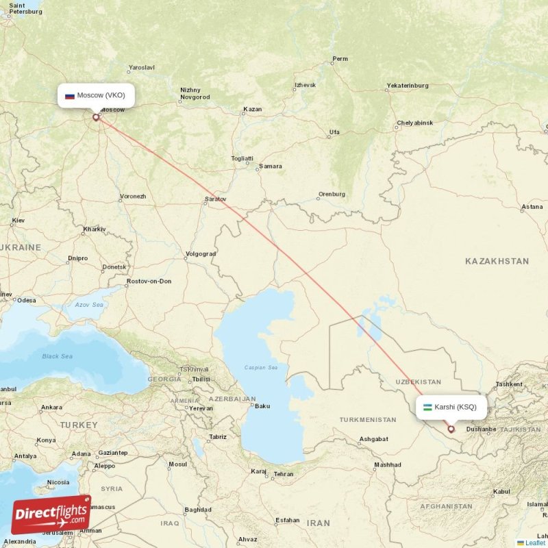 Direct flights from Qarshi to Moscow (KSQ-VKO) - Directflights.com
