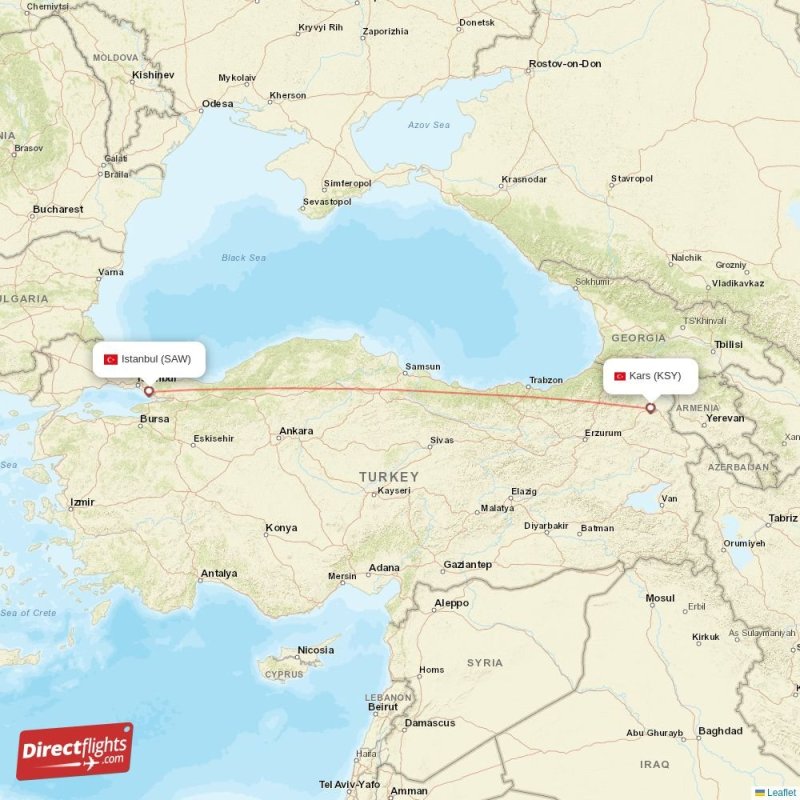 Direct flights from Kars to Istanbul, KSY to SAW non-stop ...