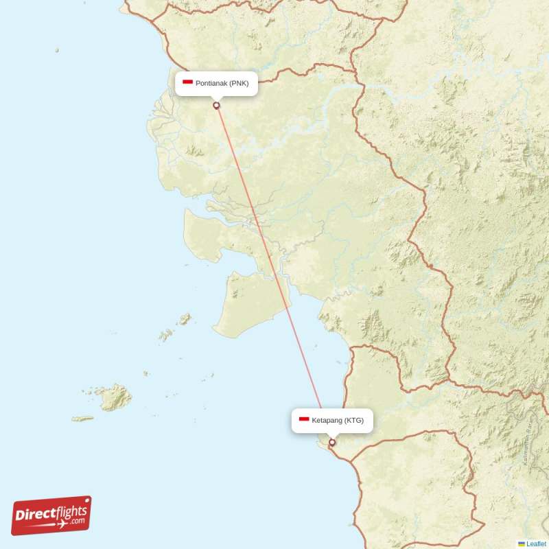 Direct flights from Ketapang - 1 destinations - KTG, Indonesia ...