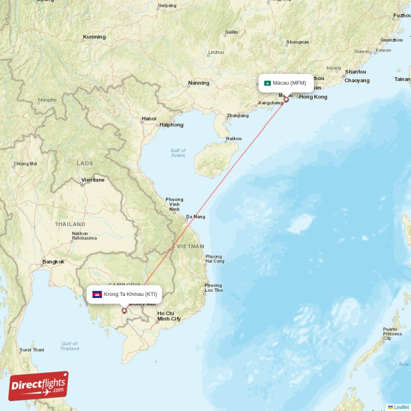 Direct flights from Phnom Penh to Macau (KTI-MFM) - Directflights.com