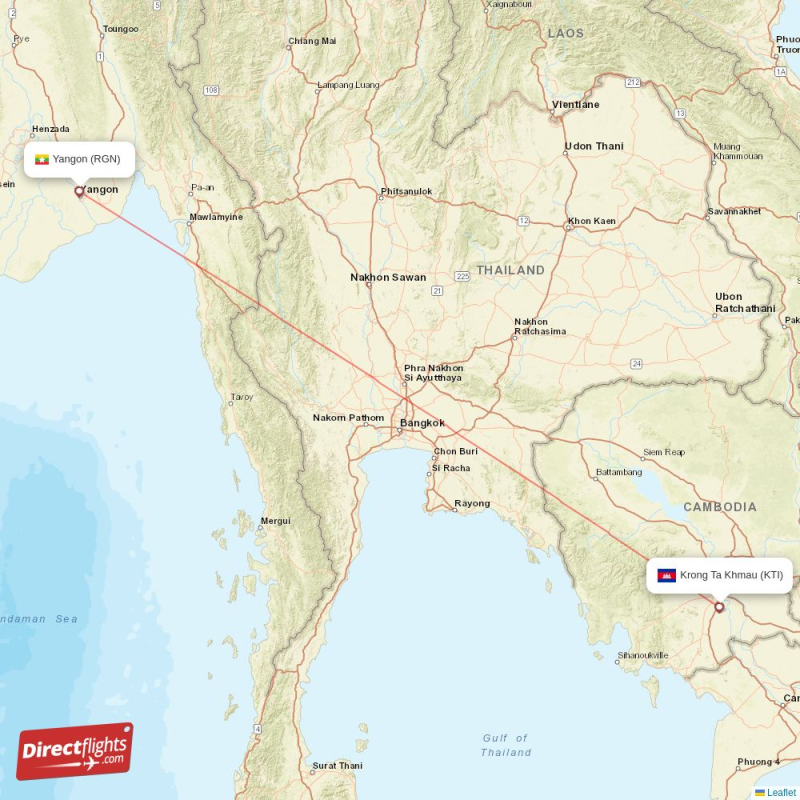 Direct flights from Phnom Penh to Yangon (KTI-RGN) - Directflights.com