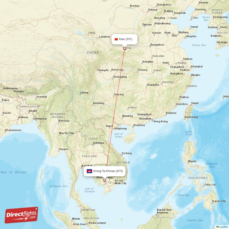 Direct flights from Phnom Penh to Xian (KTI-XIY) - Directflights.com