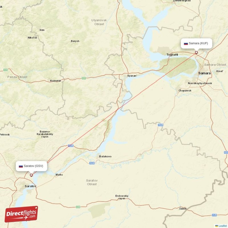 Direct flights from Samara to Saratov (KUF-GSV) - Directflights.com