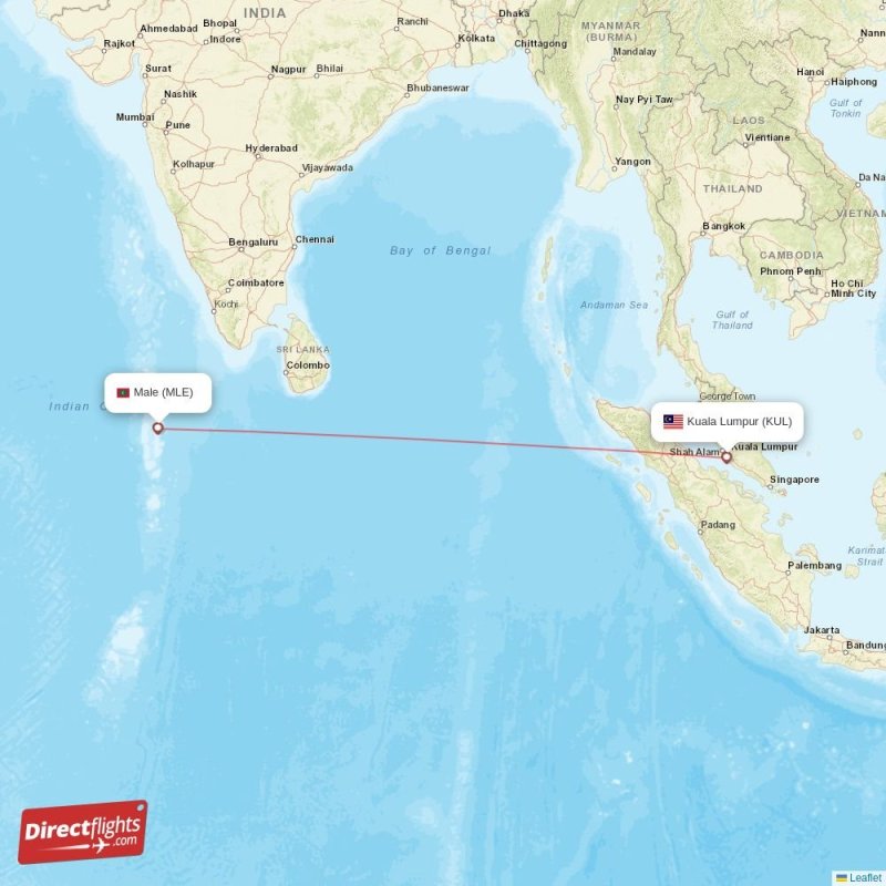 Direct flights from Kuala Lumpur to Male, KUL to MLE non-stop ...