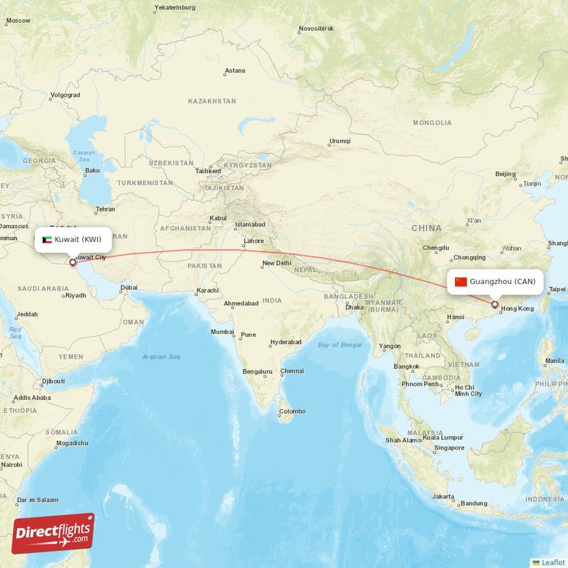 Direct flights from Kuwait to Guangzhou (KWI-CAN) - Directflights.com