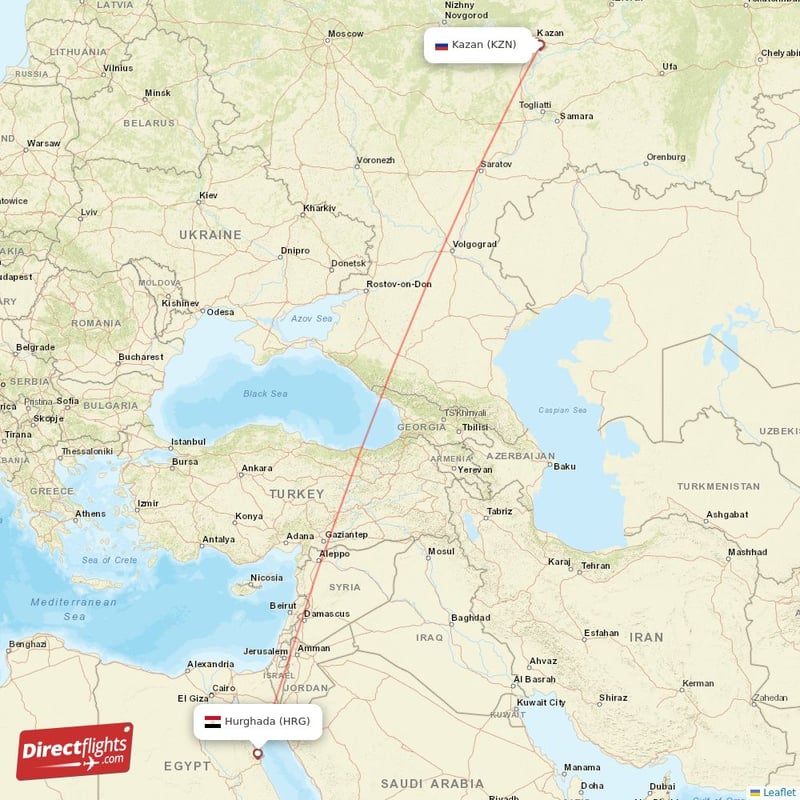 Direct flights from Kazan to Hurghada, KZN to HRG non-stop - Directflights.com