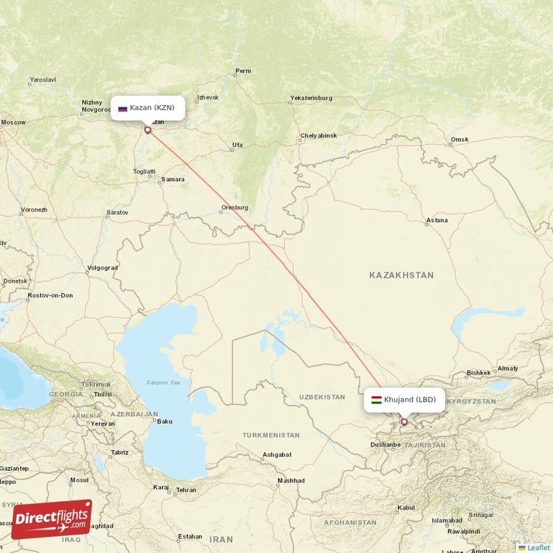 Direct flights from Kazan to Khujand, KZN to LBD non-stop ...