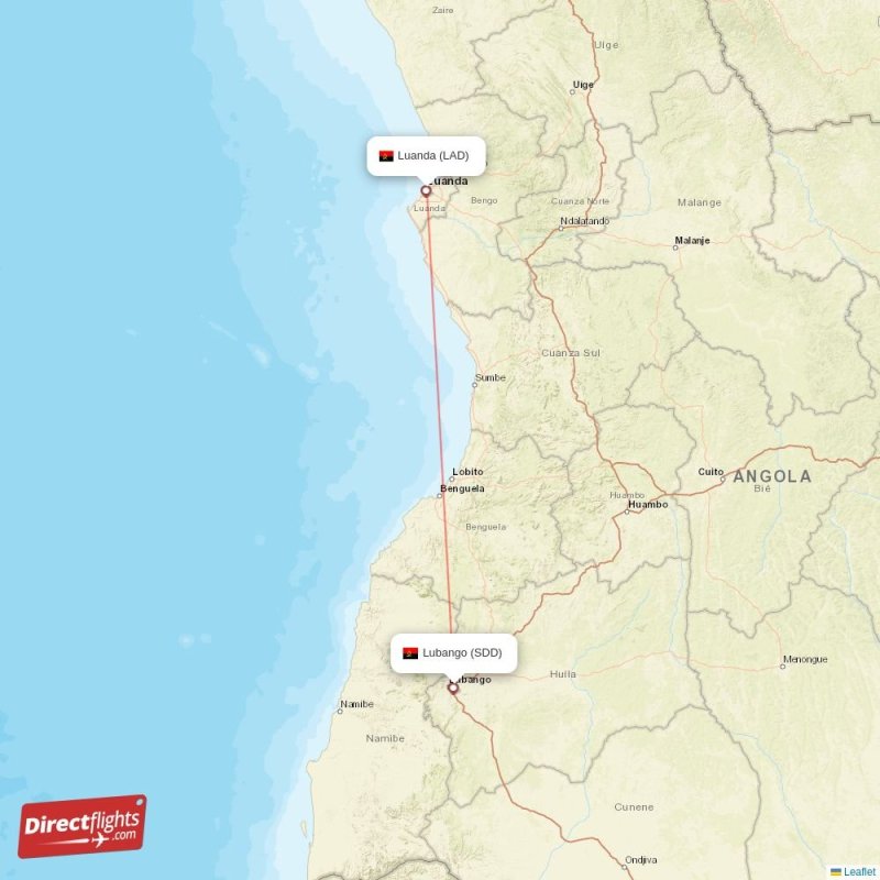 Direct flights from Luanda to Lubango, LAD to SDD non-stop ...