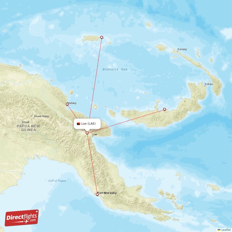Direct flights from Lae - 5 destinations - LAE, Papua New Guinea ...