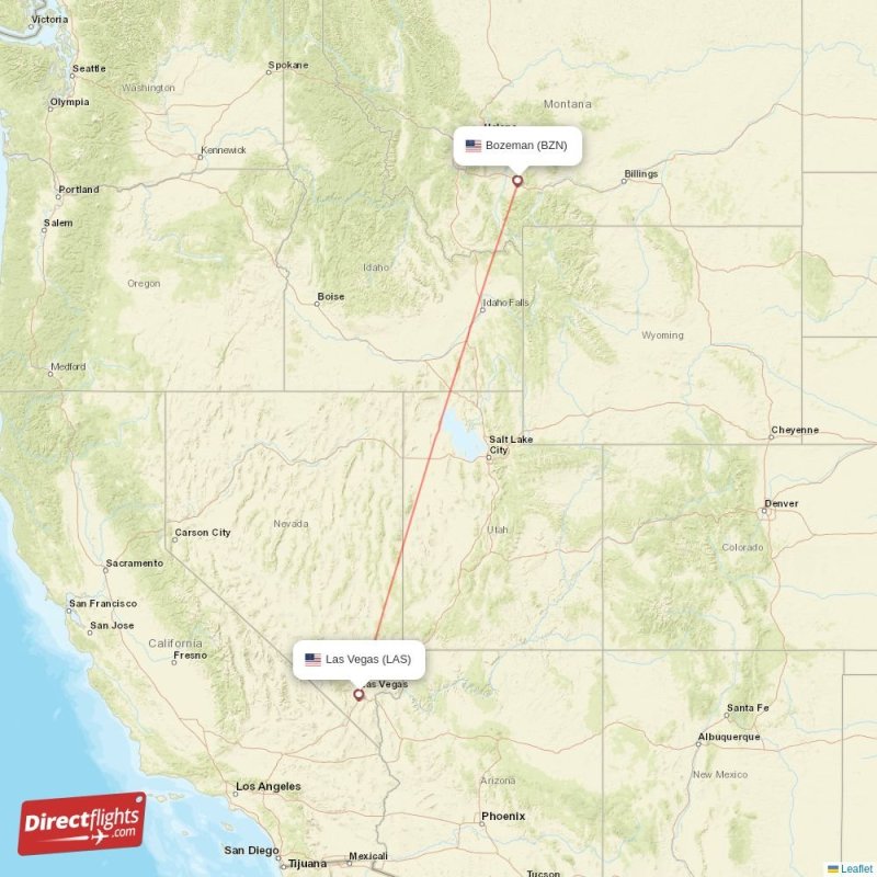 Direct flights from Las Vegas to Bozeman (LAS-BZN) - Directflights.com