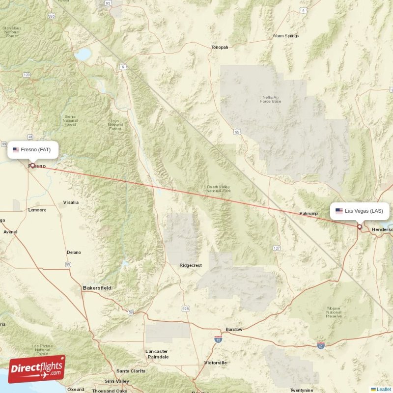 Direct flights from Las Vegas to Fresno, LAS to FAT non-stop ...